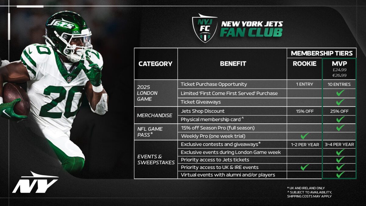 NEW YORK JETS INTERNATIONAL MEMBERSHIP CLUB OFFICIALLY LAUNCHES IN UK ...
